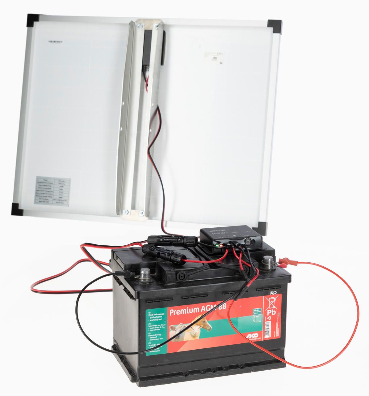 AKO Solarmodul » Größe: 55 Watt, Variantenauswahl: Anschluss: 12 V Akku
